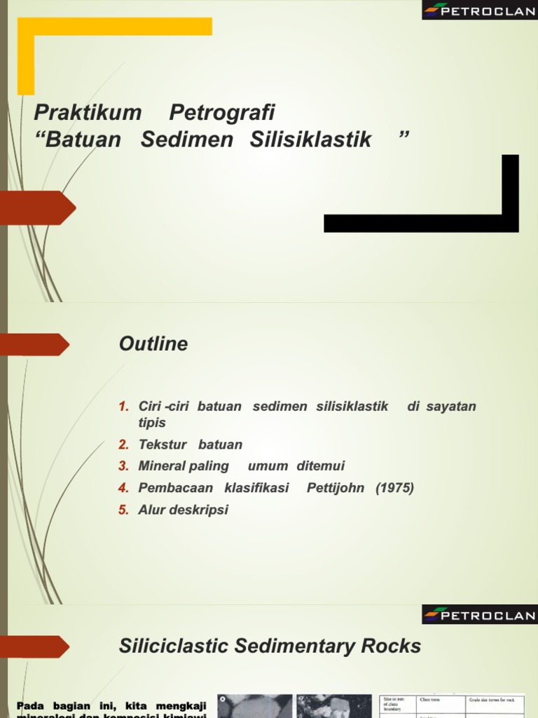 Ciri dan Klasifikasi Batuan Sedimen Silisiklastik | PDF