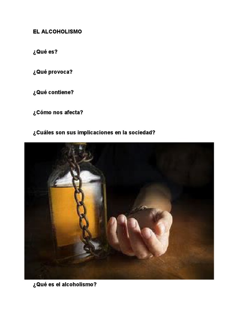 El Alcoholismo | PDF | Alcoholismo | La dependencia de sustancias