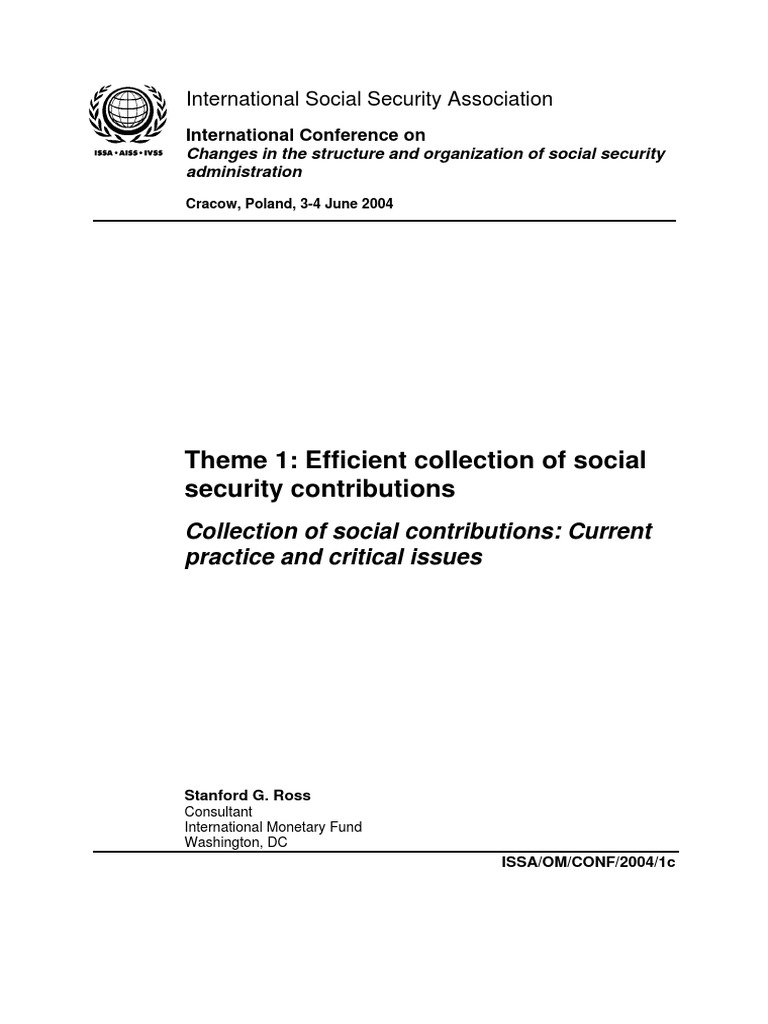 Social Security Contribution Collection Insights | PDF | Pension | Welfare