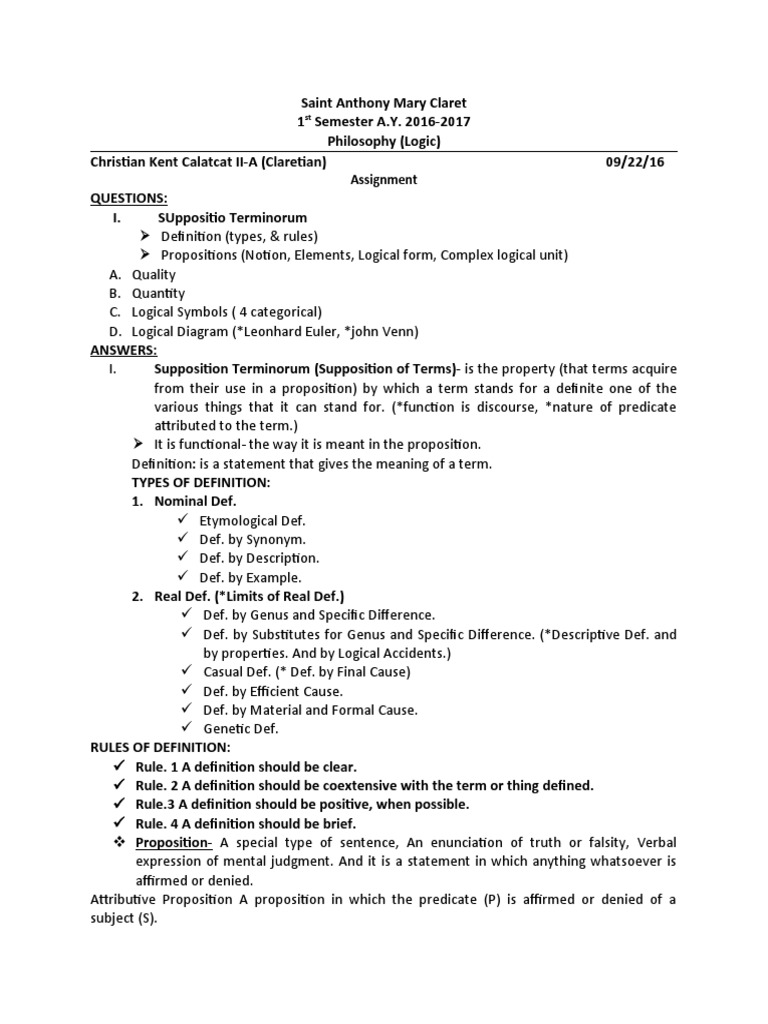 LOGIc 01 | PDF | Proposition | Logic