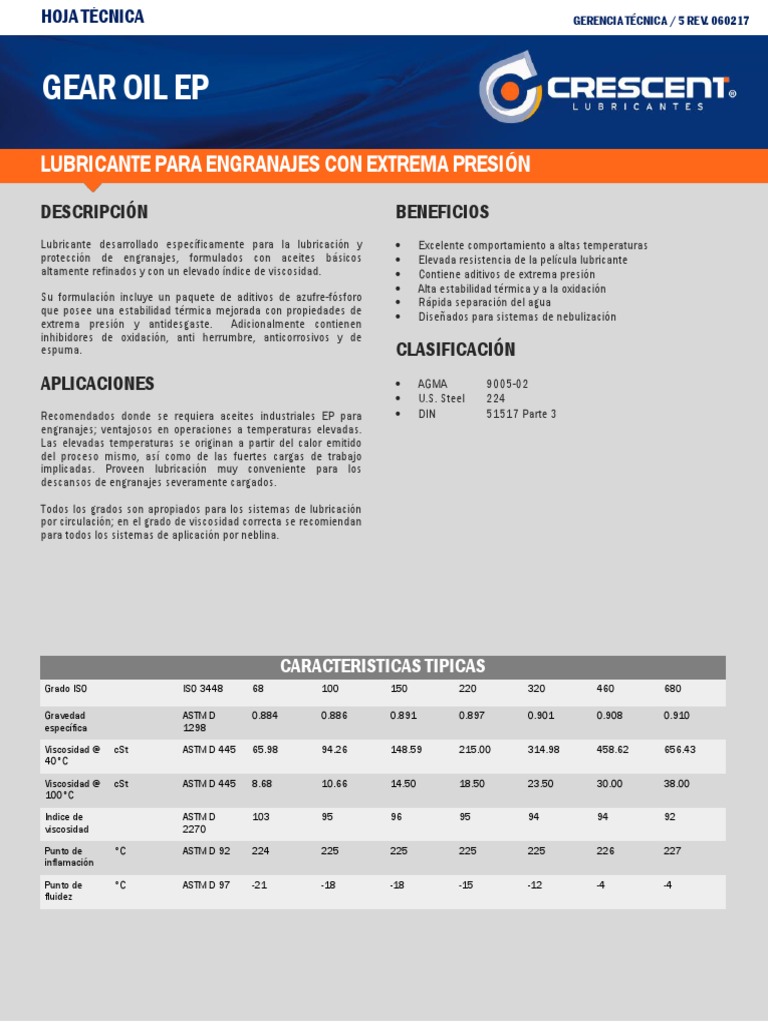 Ficha Tecnica Grasa | PDF | Lubricante | Engranaje
