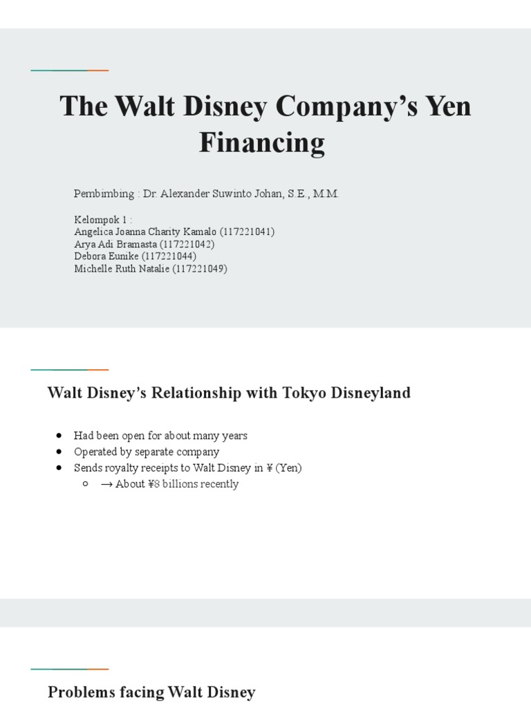 Walt Disney Yen Financing-Kelompok 1 | PDF | Japanese Yen | Swap (Finance)