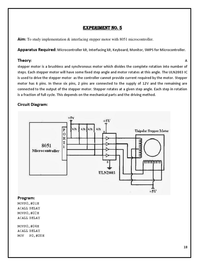Stepper Motor & 8051 Guide | PDF