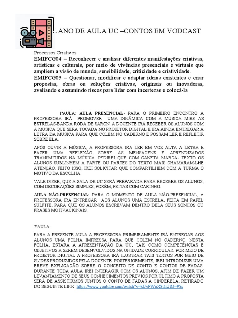 Plano de Aula Uc | PDF | Imagem | Contos
