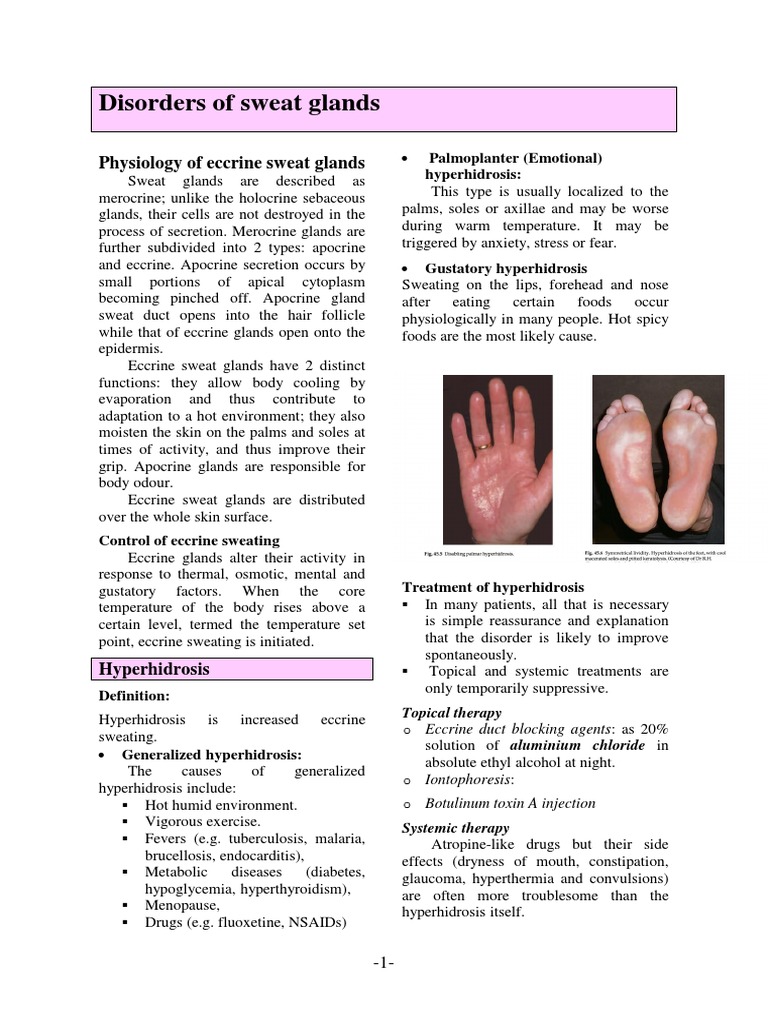 Disorders of Sweat Glands | PDF | Skin | Clinical Medicine