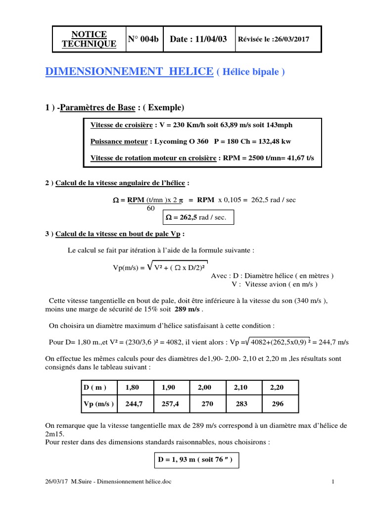 004b Dimensionnement Helice | PDF