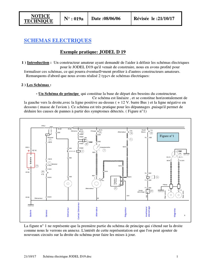 Schéma Électrique JODEL D19 | PDF | Électrotechnique