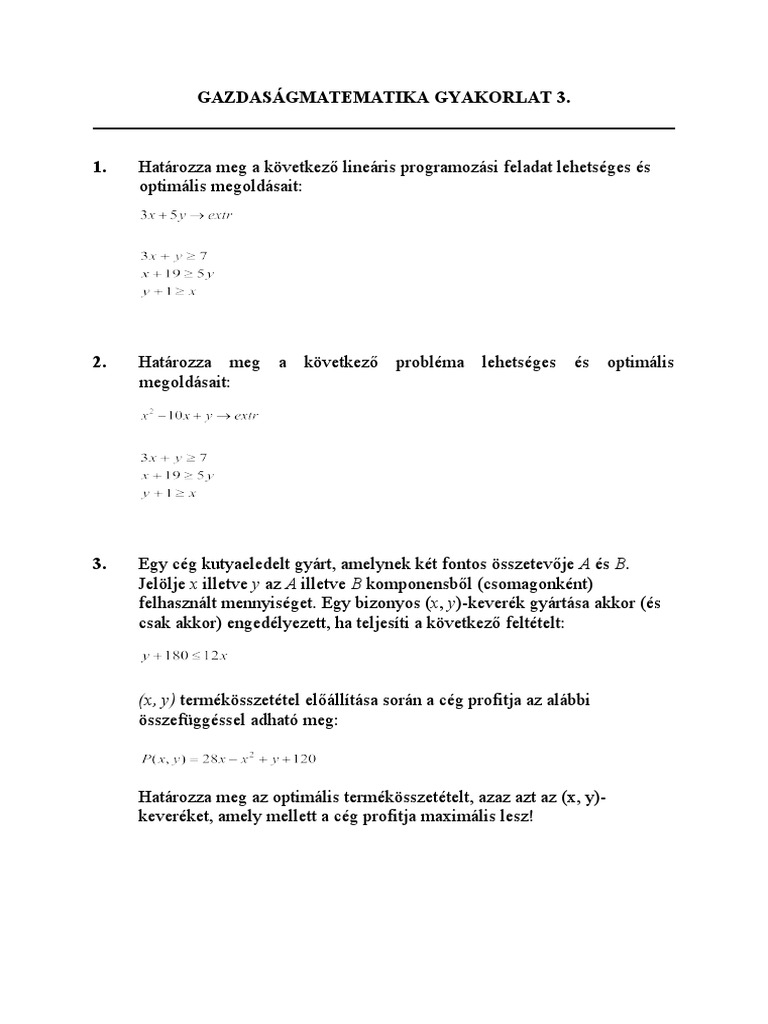 Gazdmat Gyak 3 | PDF