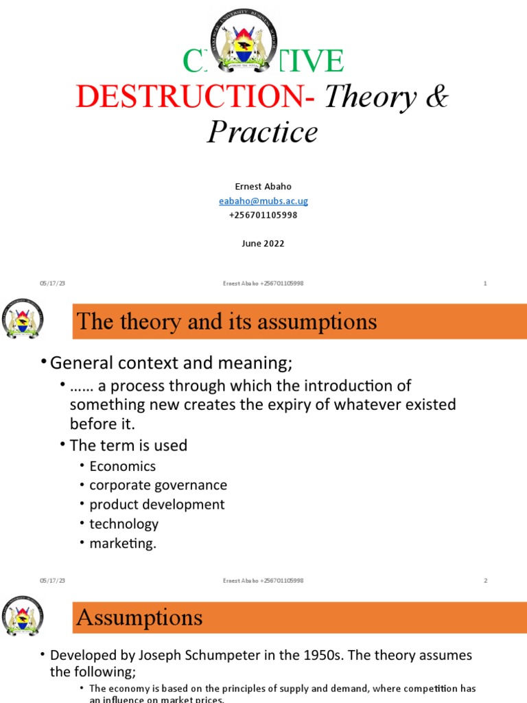 Creative Destruction- Theory Practice | PDF