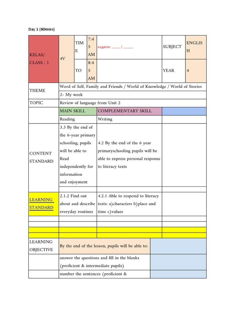 Year 4 (9-13 May) Lesson Plans | PDF