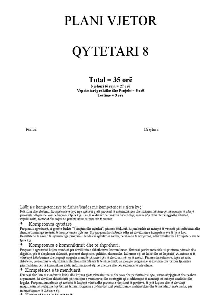 Plani Qytetari 8 U7ysd5 | PDF
