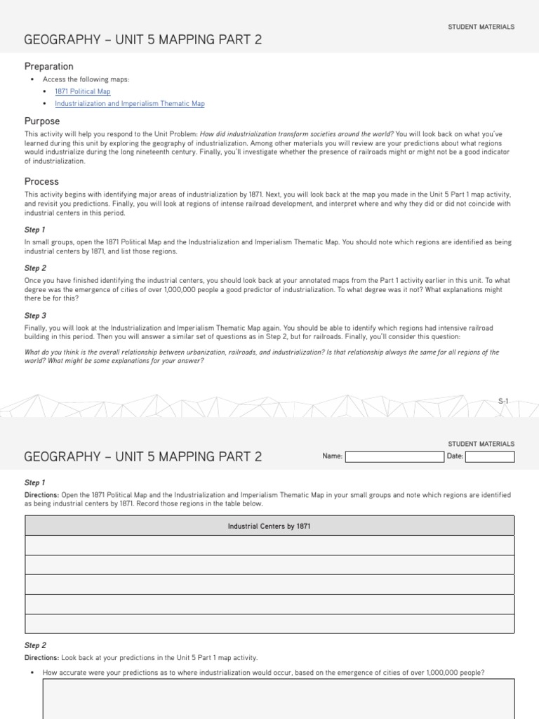 Geography U5 Mapping STUDENT | PDF | Cognition | Science
