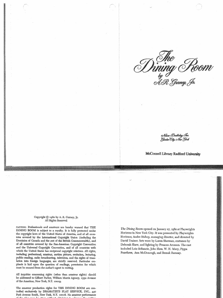 1998-04-22 The Dining Room (Script) | PDF