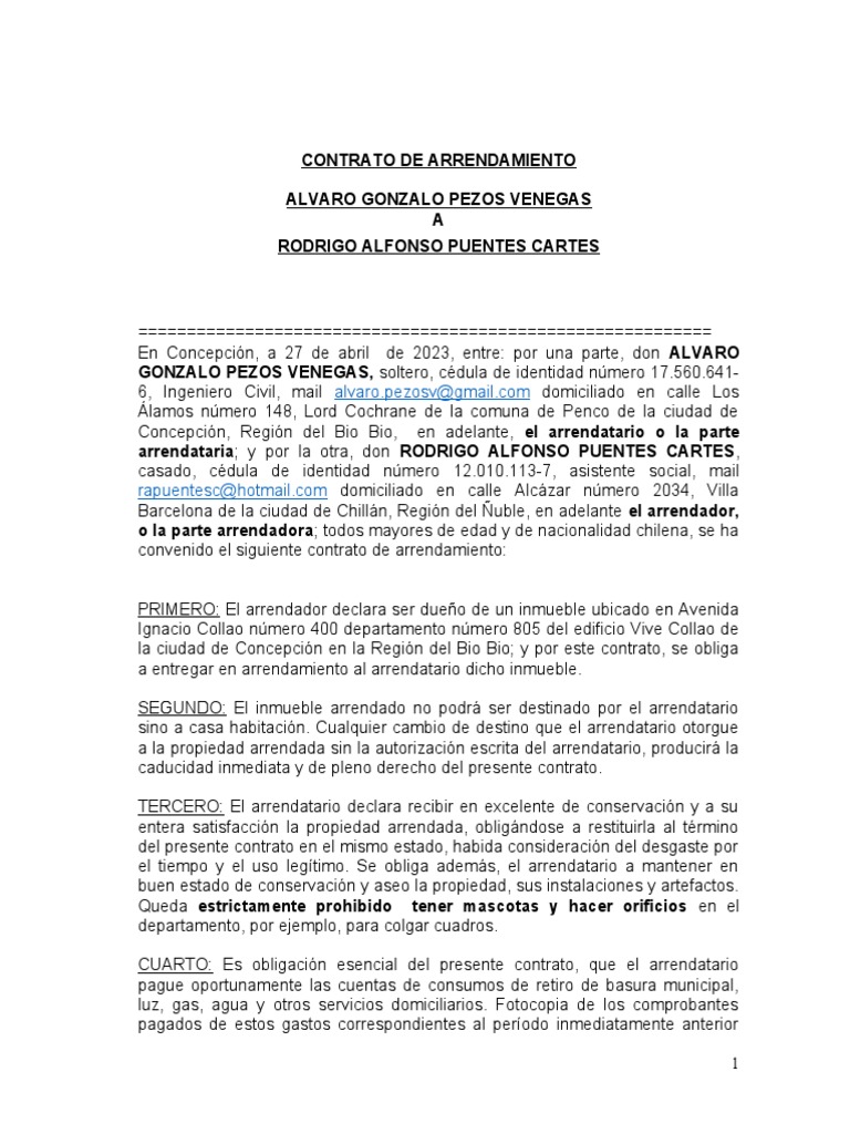 Ctto Arrdo Rodrigo Puentes A Alvaro Pezos | PDF