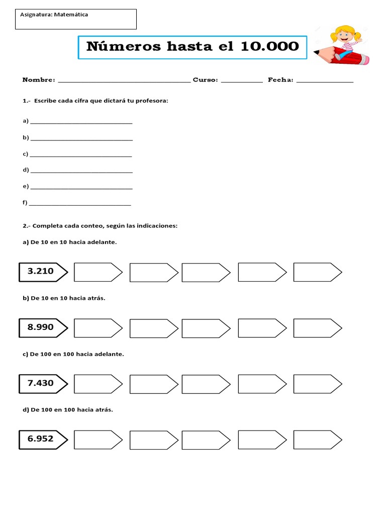 Guia Numeros Hasta 10000 | PDF