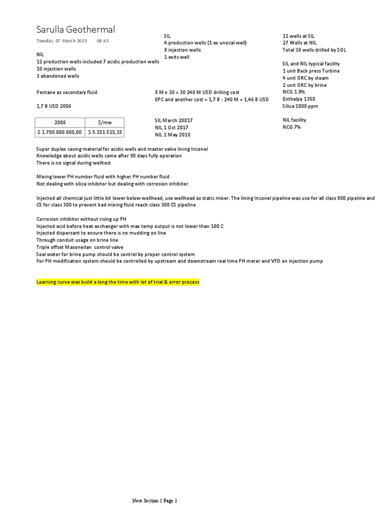 Sarulla | PDF | Chemistry | Energy Technology