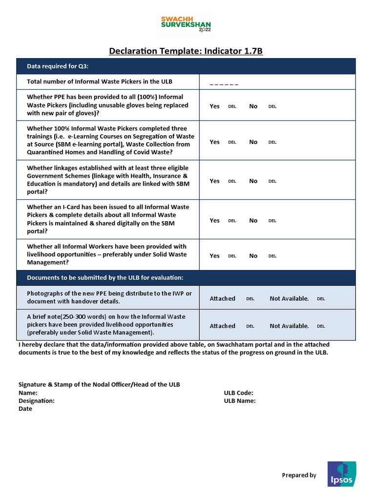 SS22 - SLP Evidences and Declaration - Indicator 1.7B | PDF