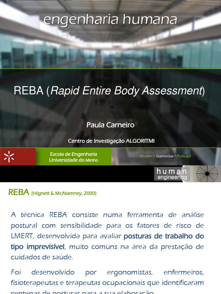 Engenharia Humana: REBA (Rapid Entire Body Assessment) | PDF