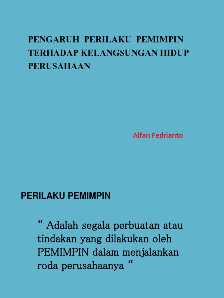 Perilaku Pemimpin | PDF