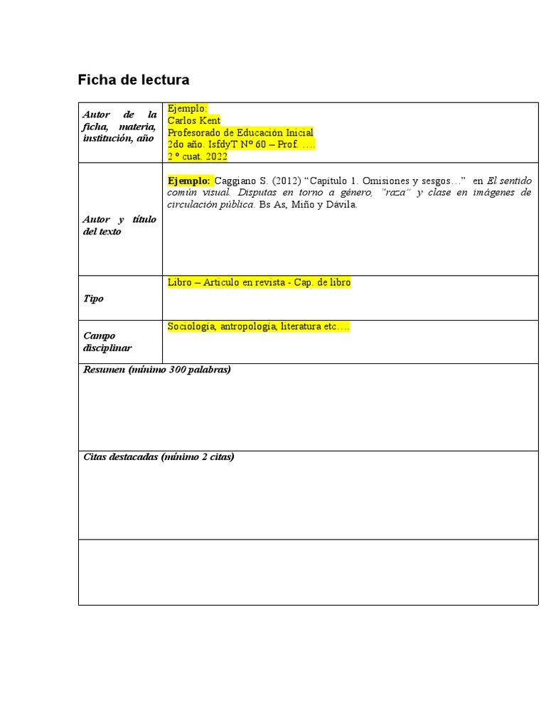 Ficha de Texto | PDF