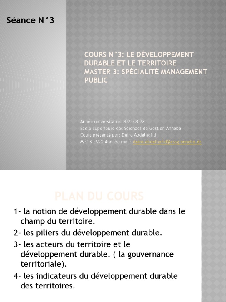 Développement Durable et Territoire | PDF | Développement durable ...