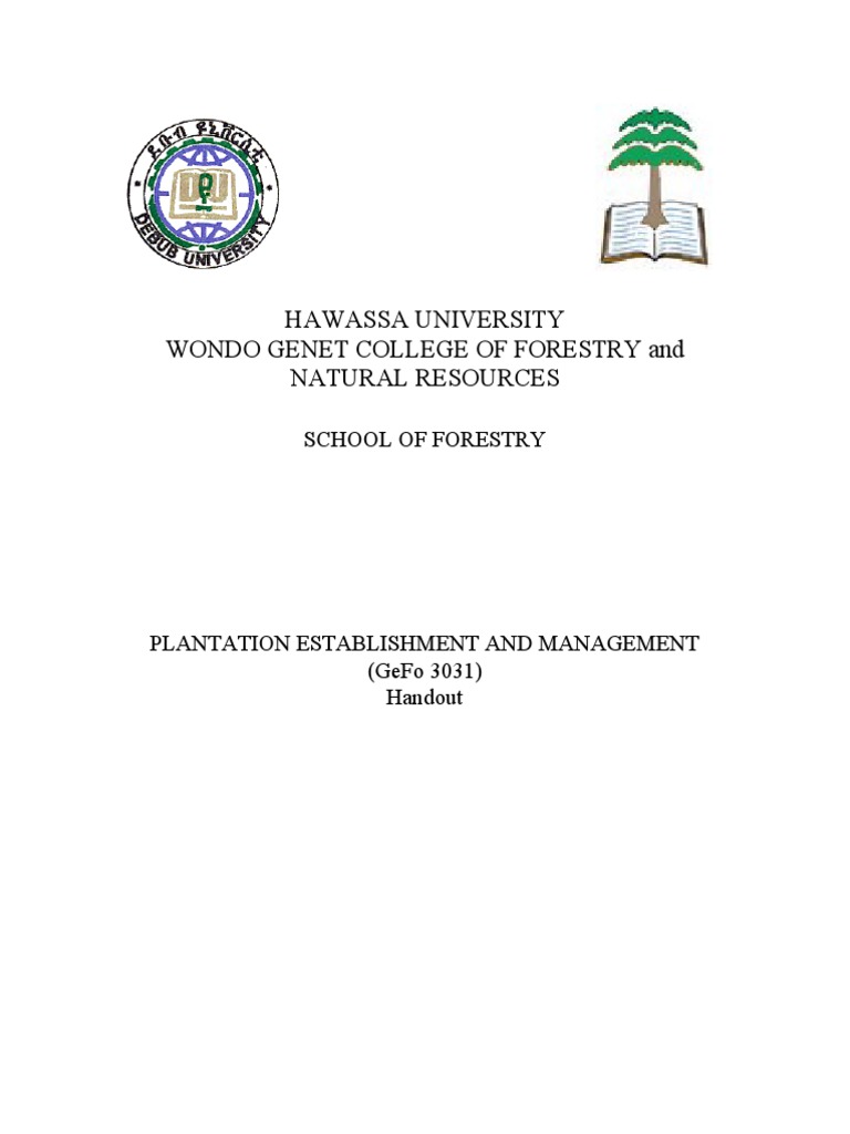 Hawassa University Wondo Genet College of Forestry and Natural Resources | PDF | Forests | Soil