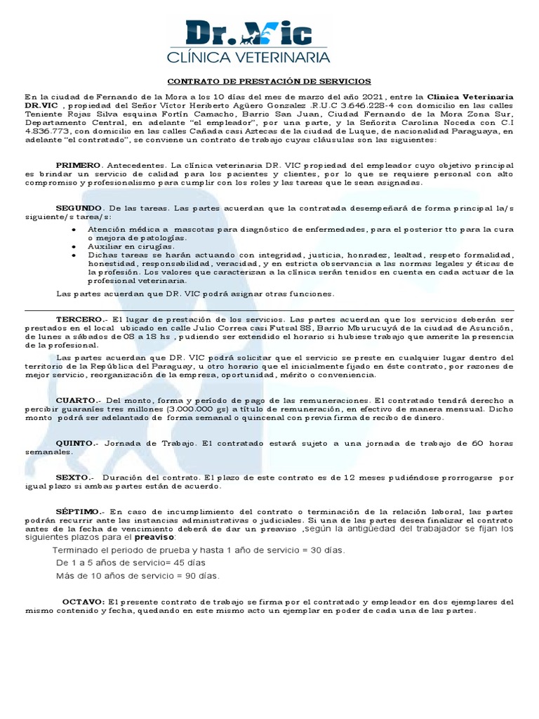 Contrato DR VIC | PDF
