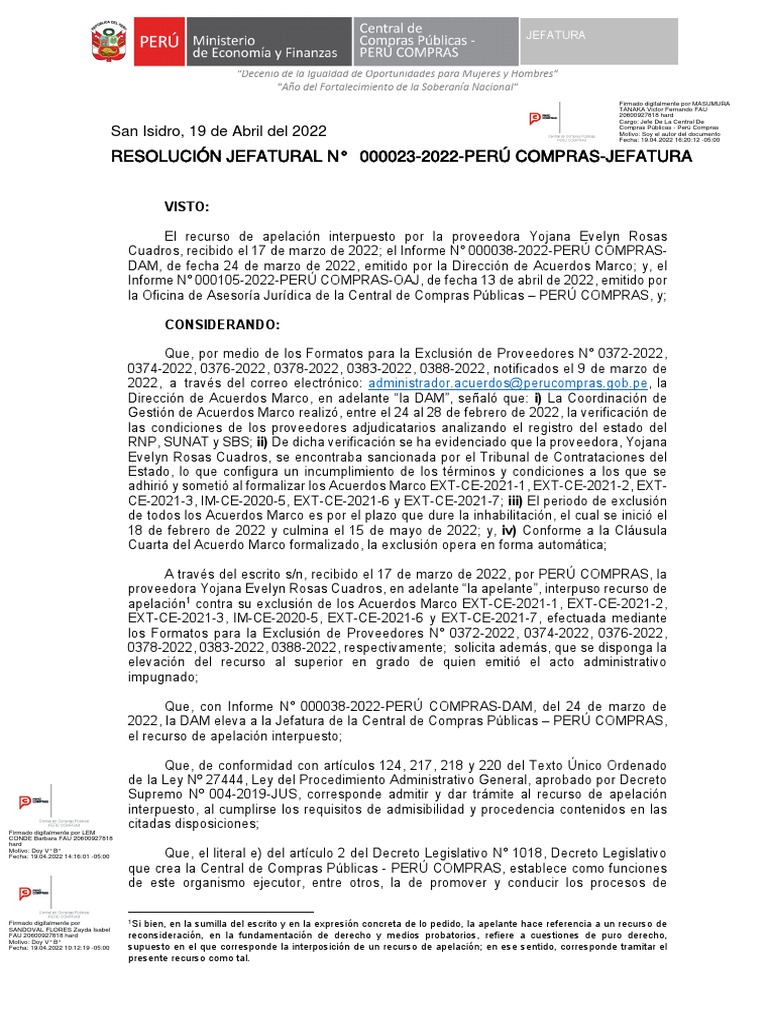 RJ 000023 2022 Jefatura | PDF | Multa (pena) | Apelación