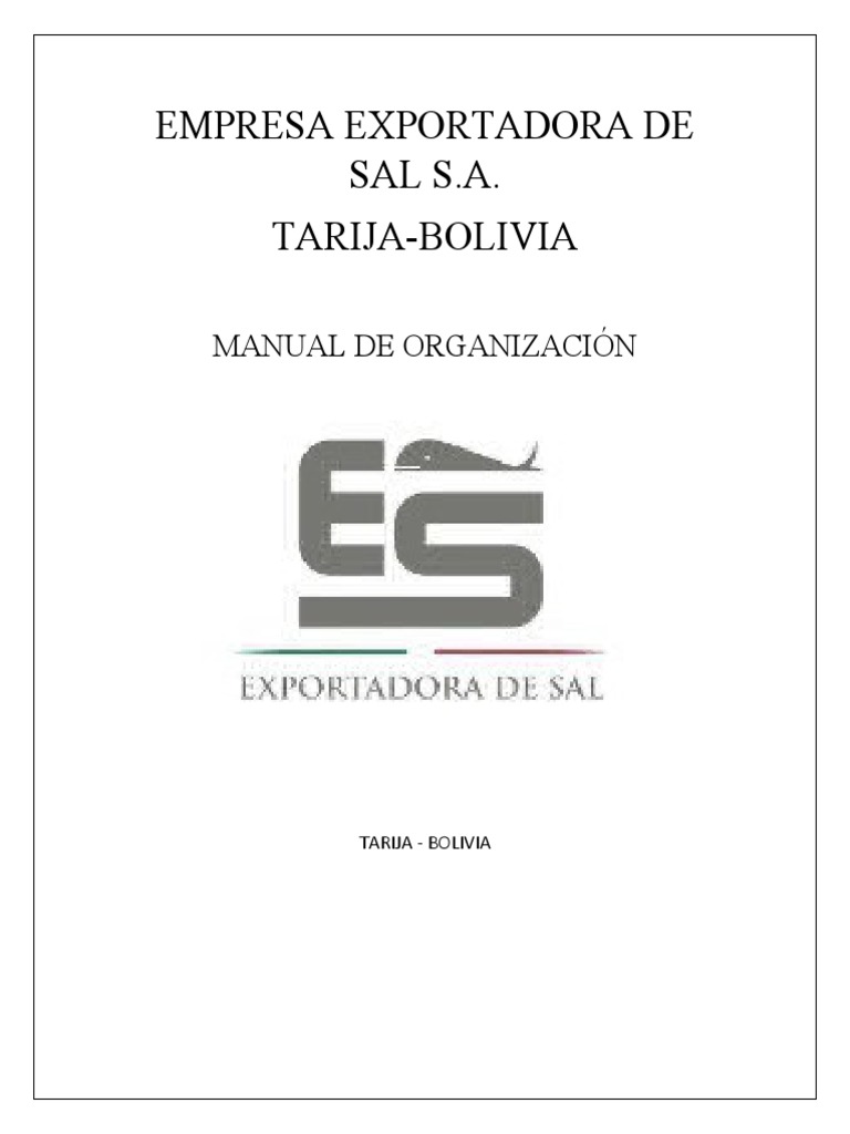 1.0 Emp. Exp. de Sal Manual de Org. | PDF