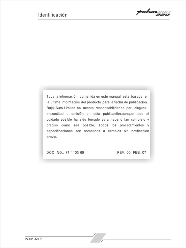 Vdocuments - MX Manual de Servicio Bajaj Pulsar 220 | PDF