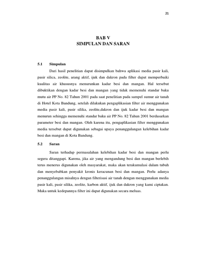 BAB V Kesimpulan dan Saran Karya Ilmiah | PDF