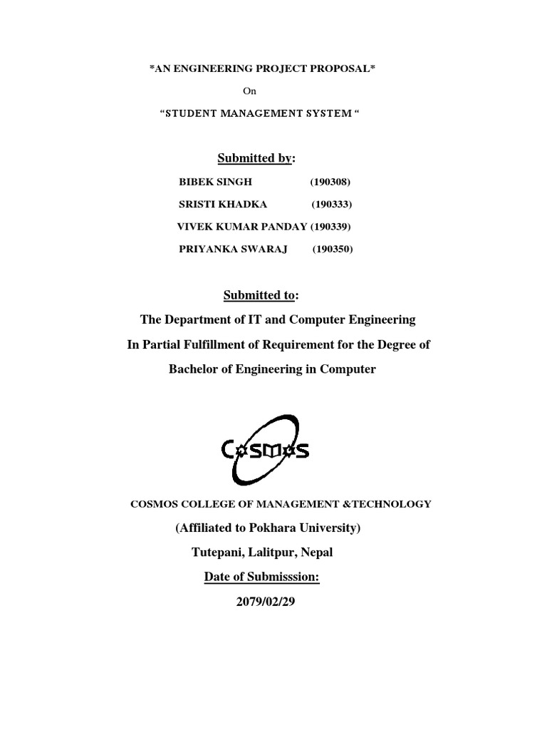 Student Management System Proposal Slide PDF | PDF | Databases | Relational Database