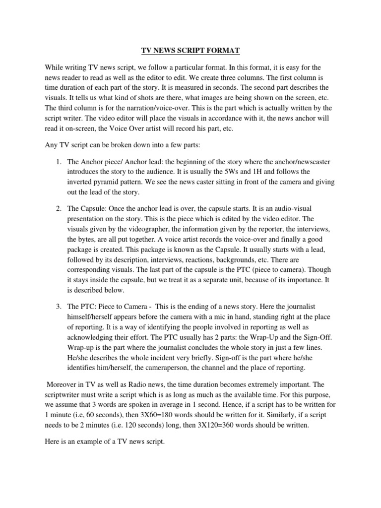 TV News Script Format | PDF | Politics Of India