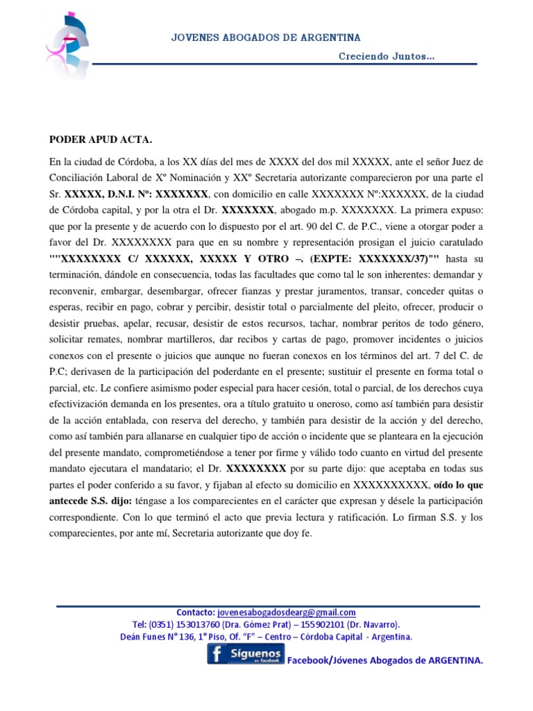Poder Apud Acta. | PDF