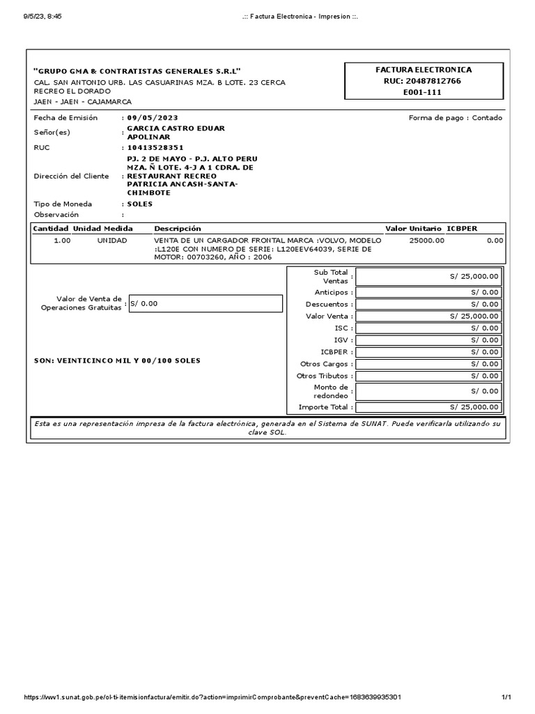 Fact Grupo Gma A Garcia | PDF | Tecnología bancaria | Pagos