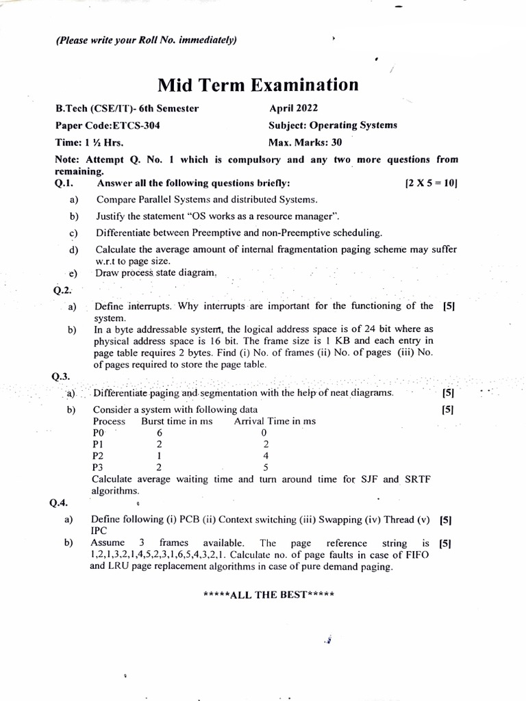 Akash Exam 2019 OS | PDF