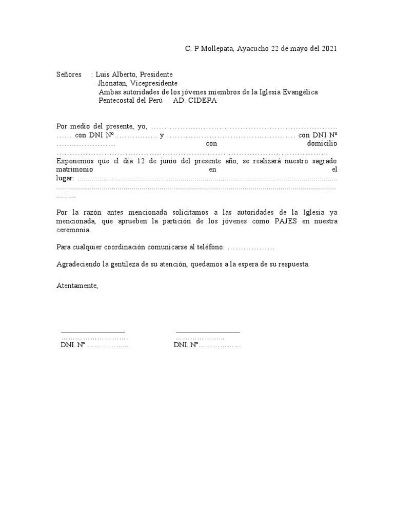 Modelo - Solicitud - Final | PDF