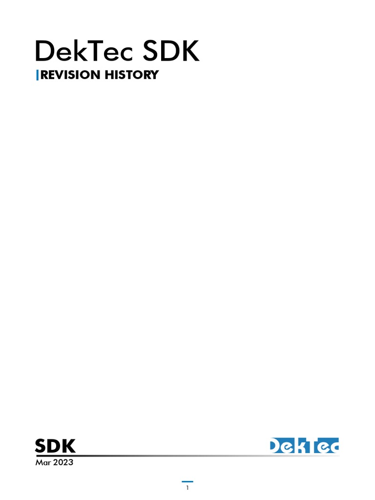 DekTec SDK - Revision History | PDF | Software Bug | Device Driver