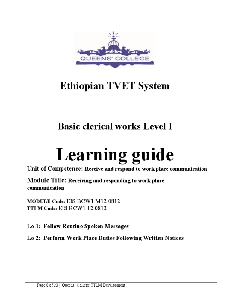 Recieve and Respond To Workplace Communication | PDF