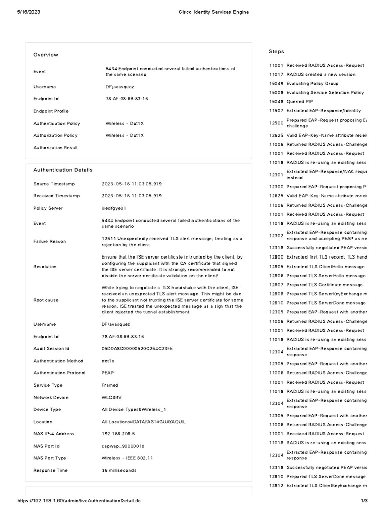 Cisco Identity Services Engine Pdf Radius Transport Layer Security