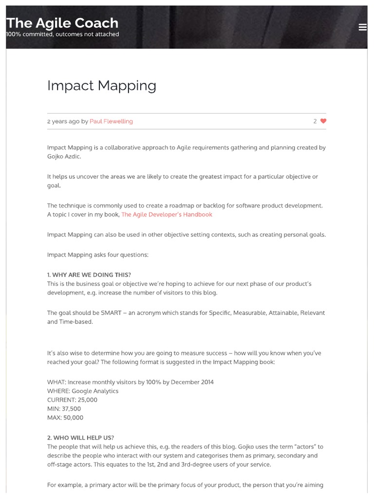 Impact-Mapping - Agile Coach | PDF