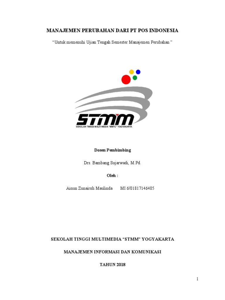 Manajemen Perubahan Dari PT Pos Indonesia | PDF | Ilmu Sosial