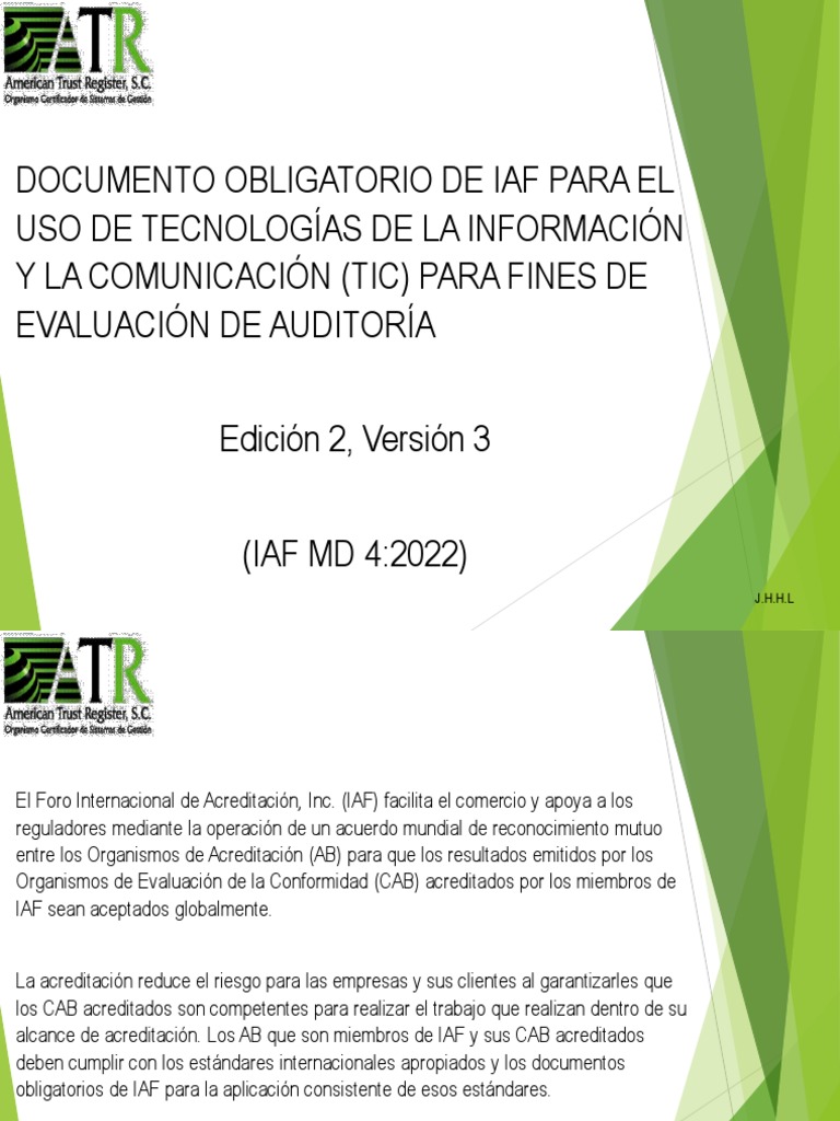 Presentación IAF MD4 2022 | PDF