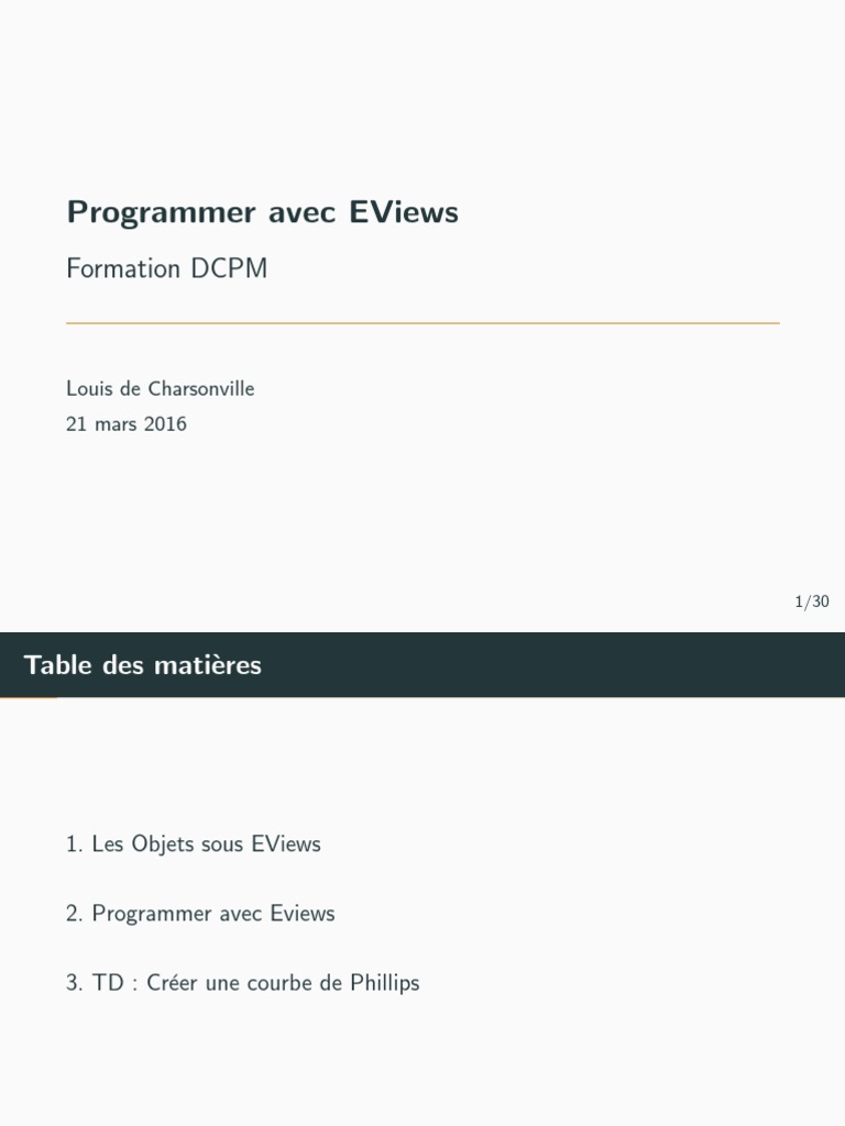 Formation Eviews Pdf