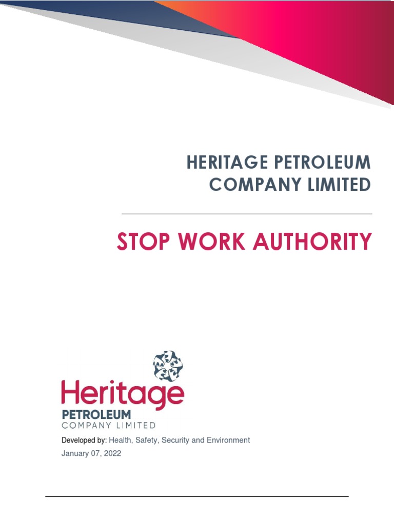 Stop-Work Authority Procedure | Download Free PDF | Occupational Safety And Health | Safety