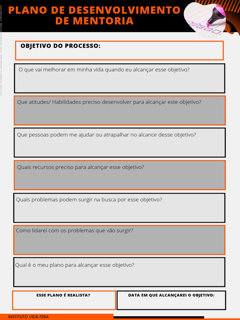 Plano de Desenvolvimento de Mentoria 1 | PDF