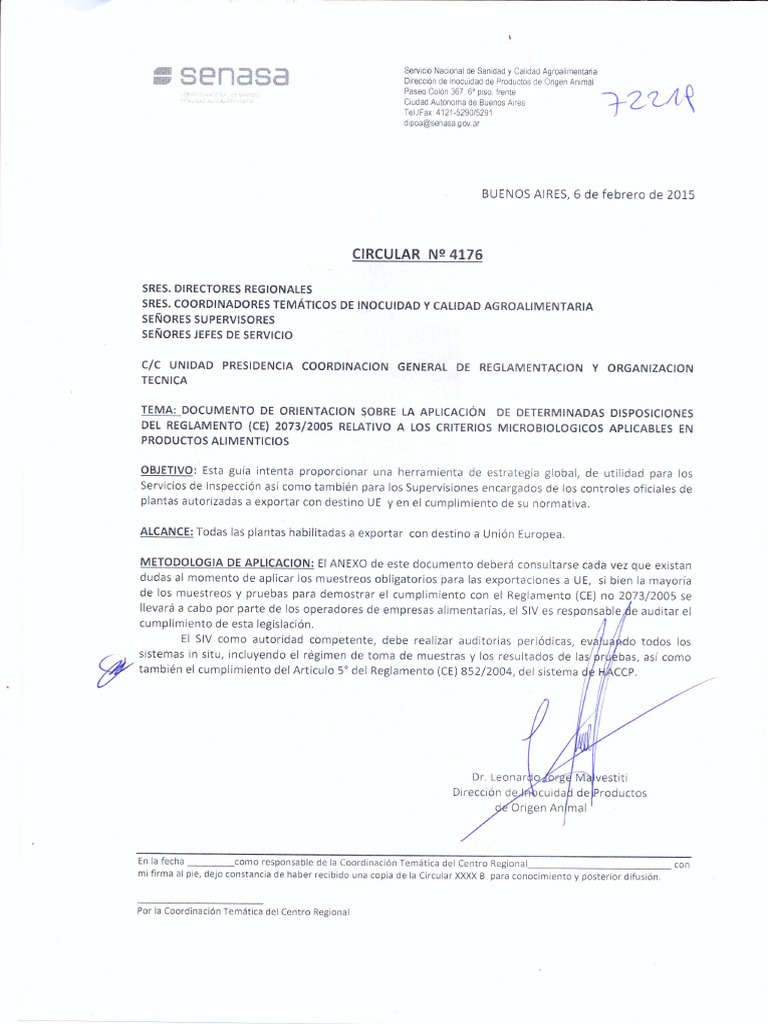 Circular 4176 criterios microb UE | PDF