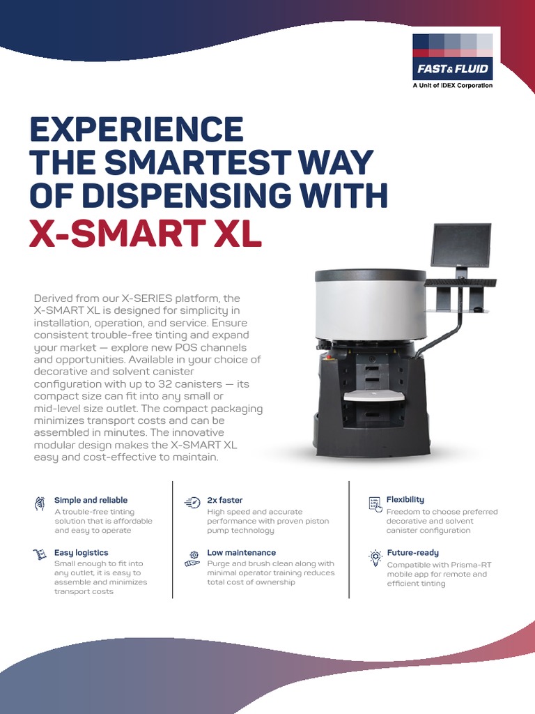 X-SMART XL: Fast, Fluid Tinting Solution | PDF | Pump | Manufactured Goods