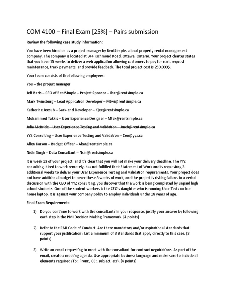 COM4100 FinalExam | PDF | Business