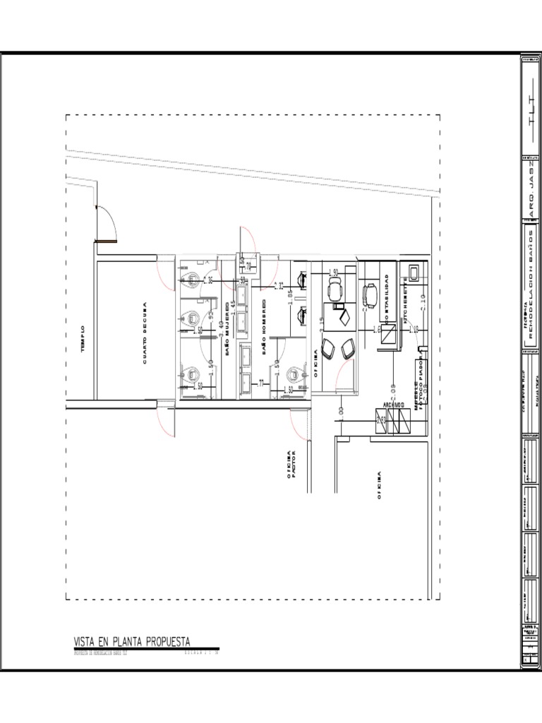 Vista en Planta - Propuesta Dimensionada de Baños | PDF